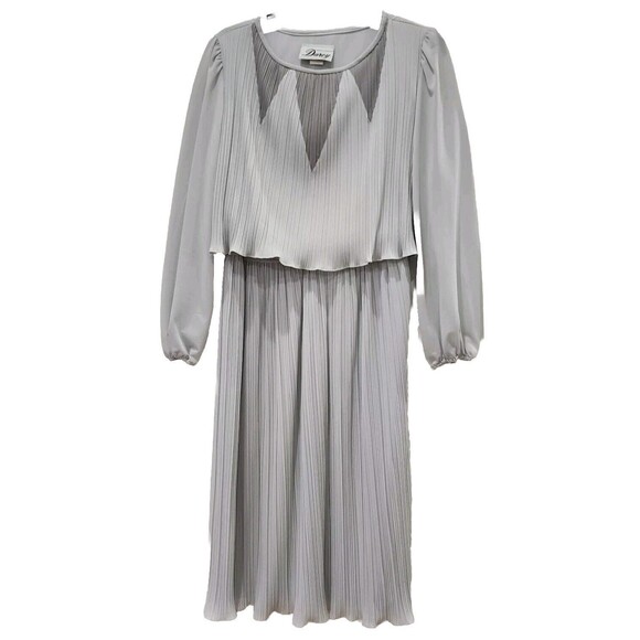 ILGWU Darcy | Dresses | Vintage 8s 90s Ilgwu Darcy Gray Midi Dress Size ...